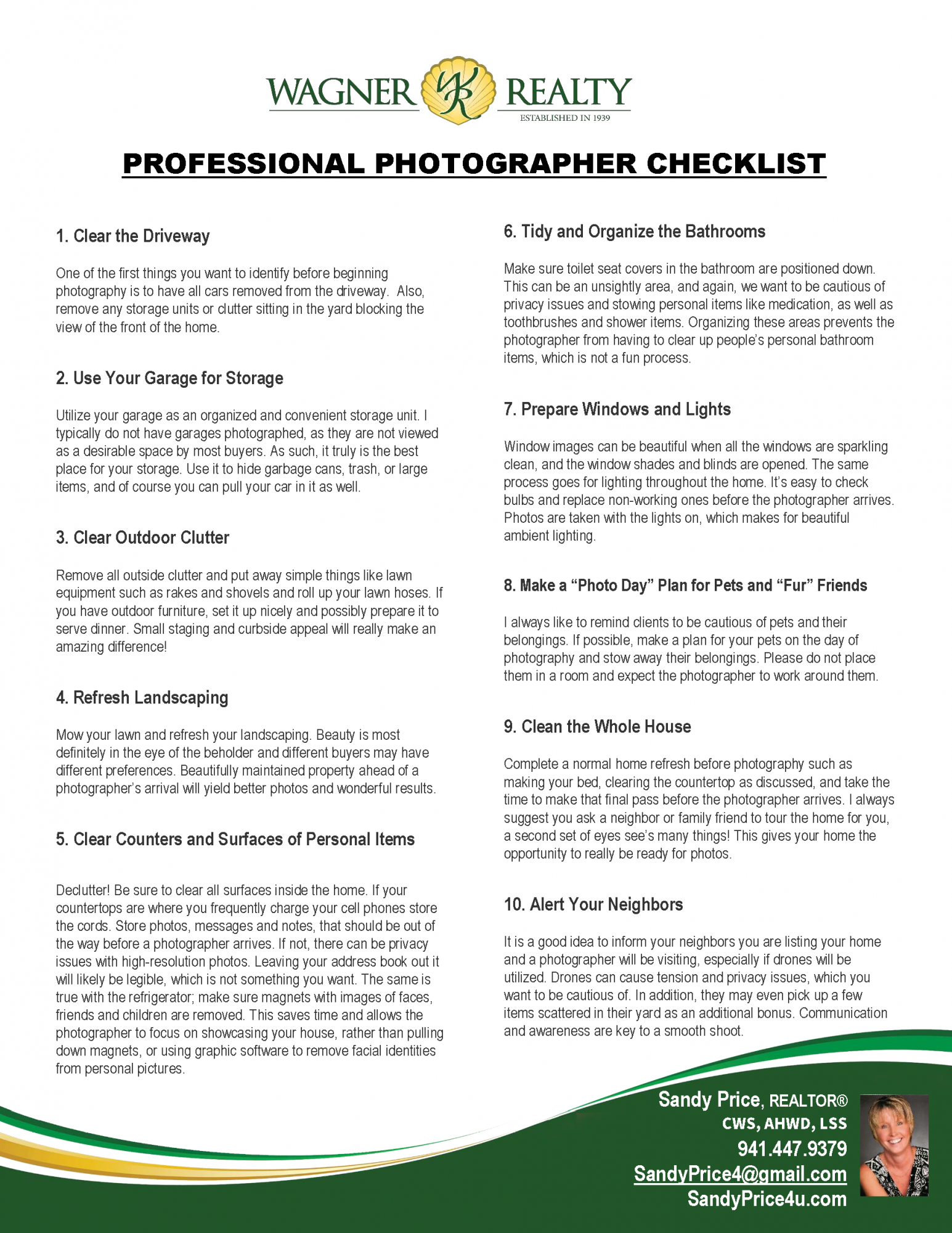 Photographer Checklist